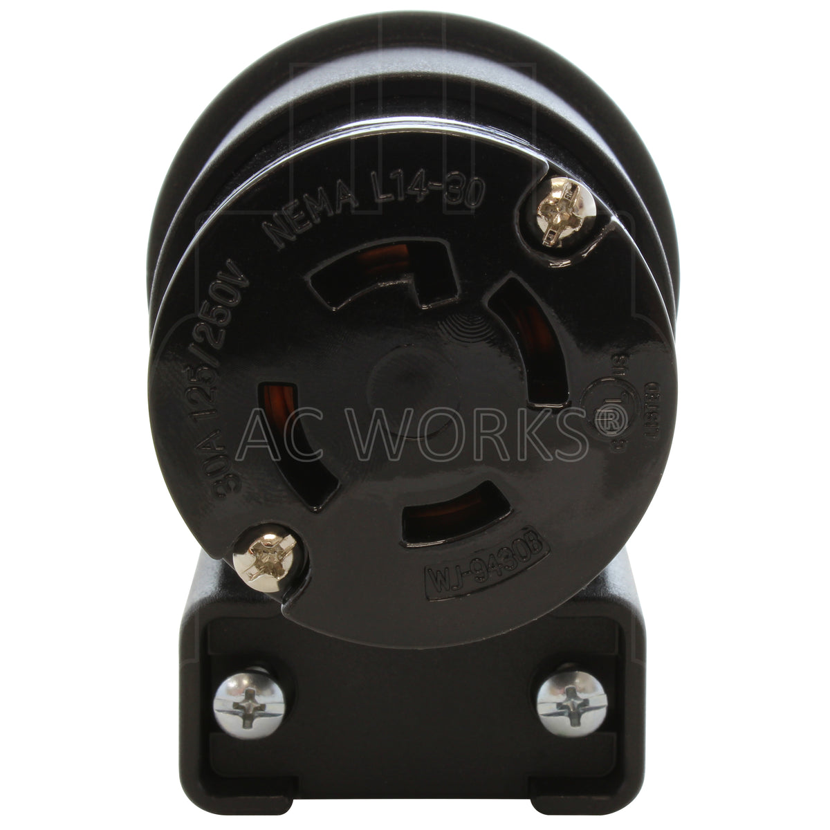 AC WORKS® [ASEL1430R] NEMA L14-30R 30A 125/250V 4-Prong Elbow Locking ...