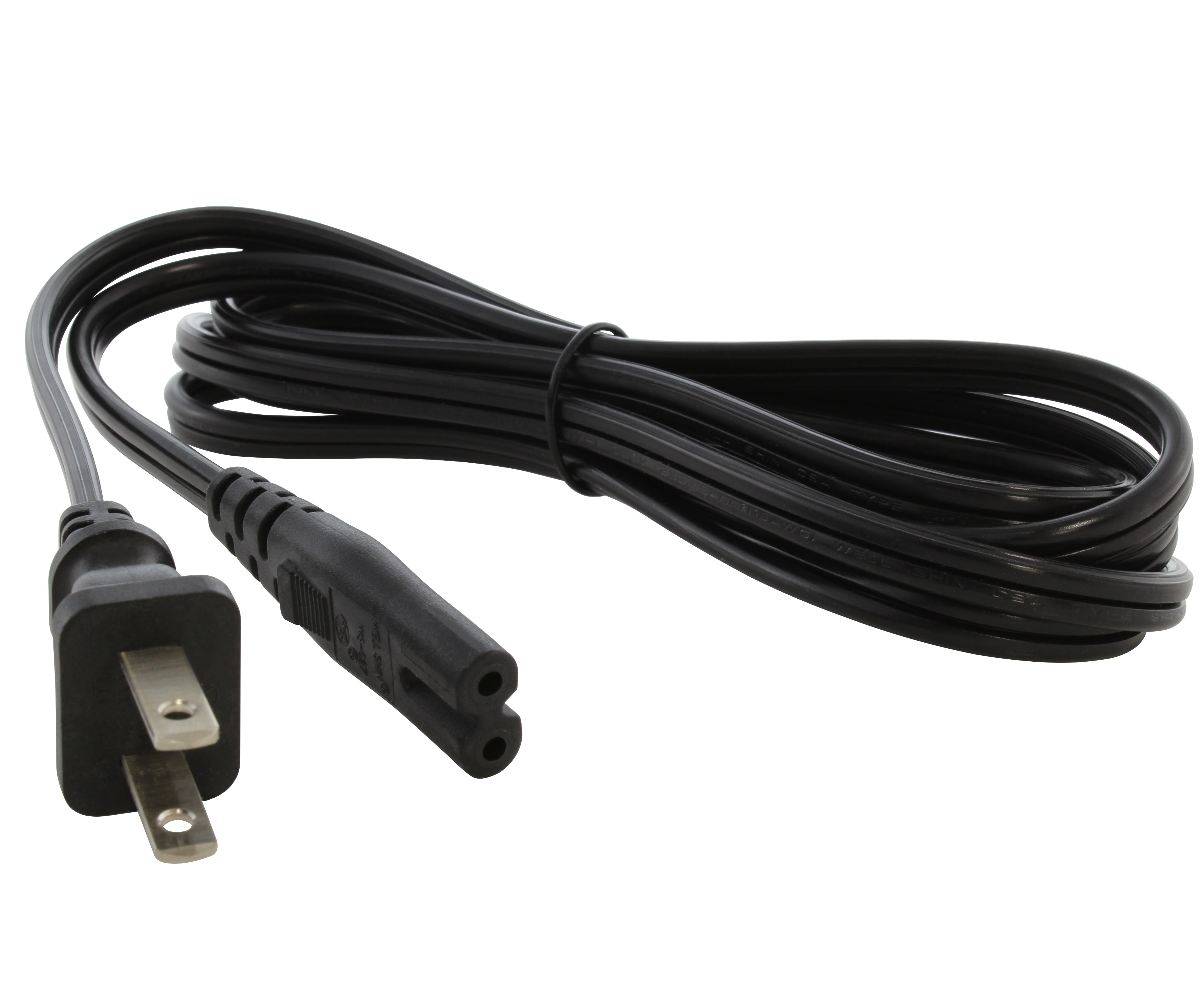 AC WORKS® [CPA62-079] 79in(6.5FT) 10A NEMA 1-15P to IEC C7 Power Cord ...